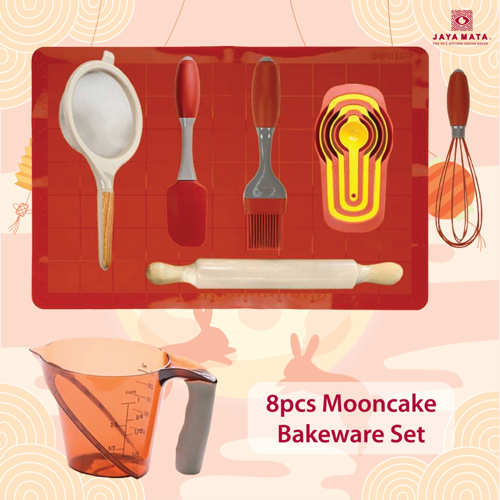 Jaya Mata 8pcs Mooncake Bakeware Set